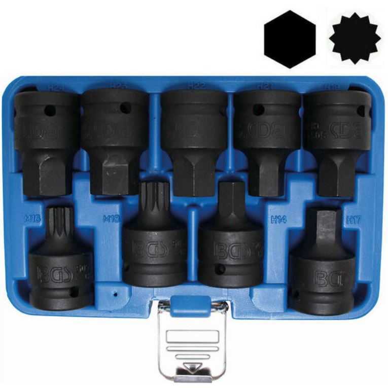 Voimahylsysarja 3/4" kuusiokolo/XZN BGS 8-osainen | 5054 | Tooloutlet.fi